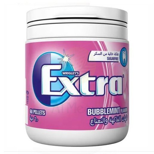 WRIGLEYS EXTRA BIGGIE BOTTLE GUMS BUBBLE MINT 84G