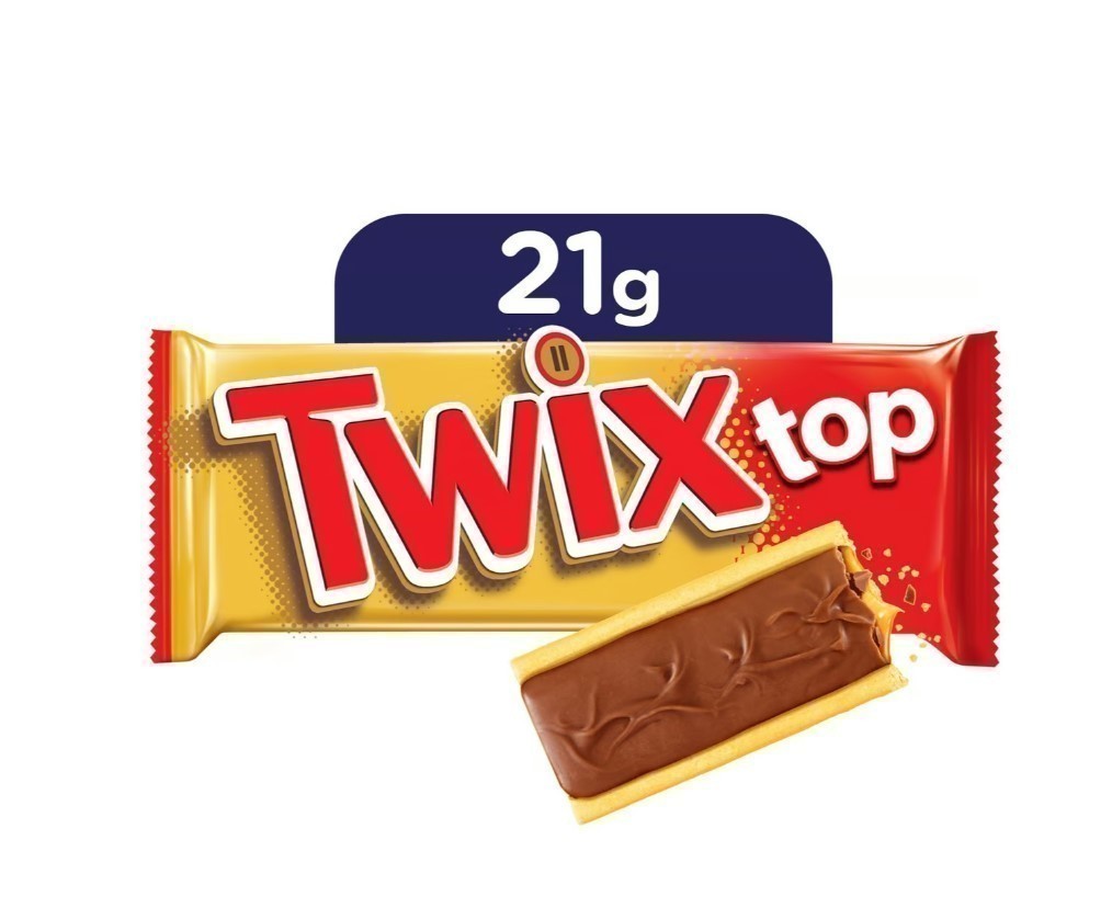 TWIX TOP SINGLE CHOCOLATE BAR 21G