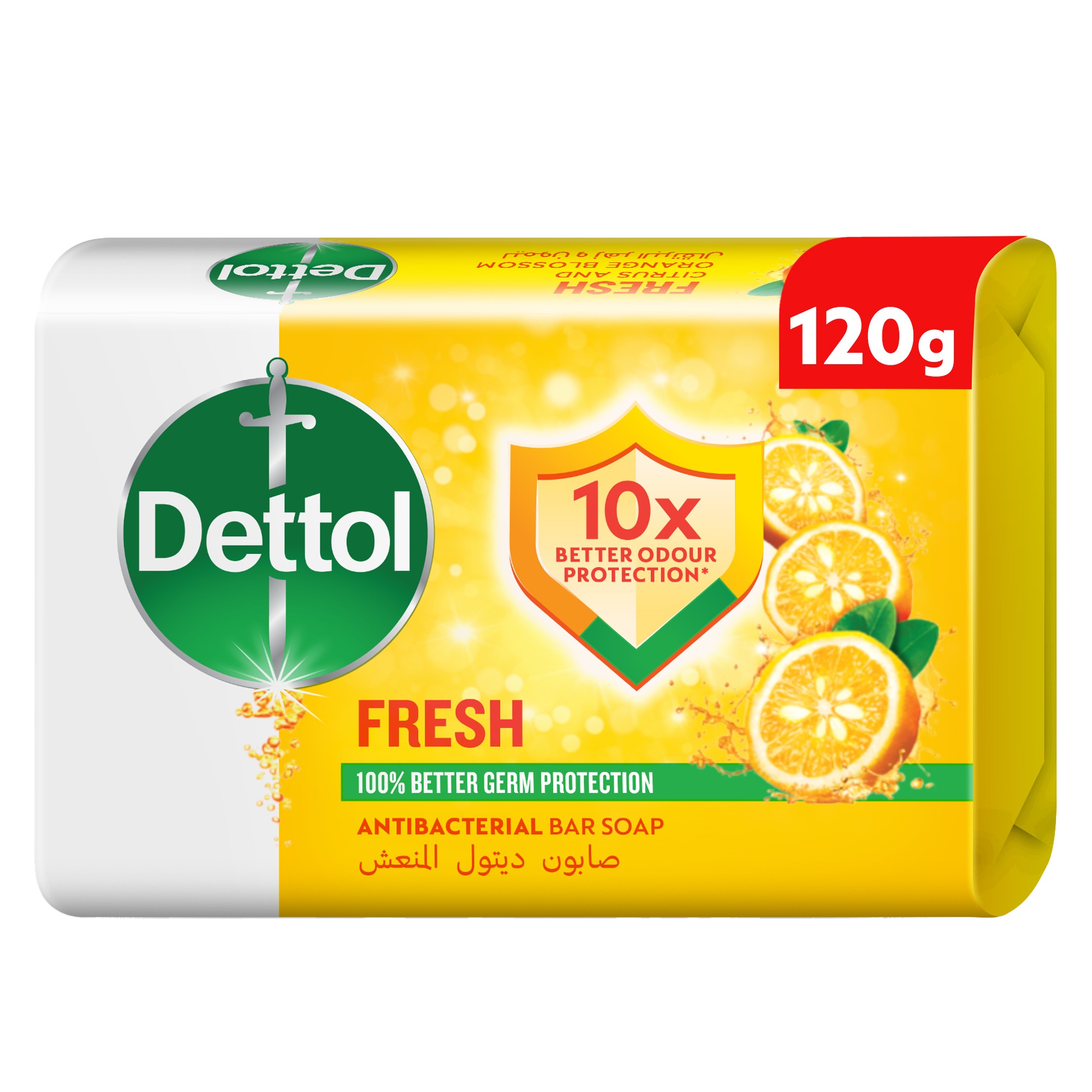 Dettol Fresh Bar Soap, Citrus & Orange Blossom Scent, 120g