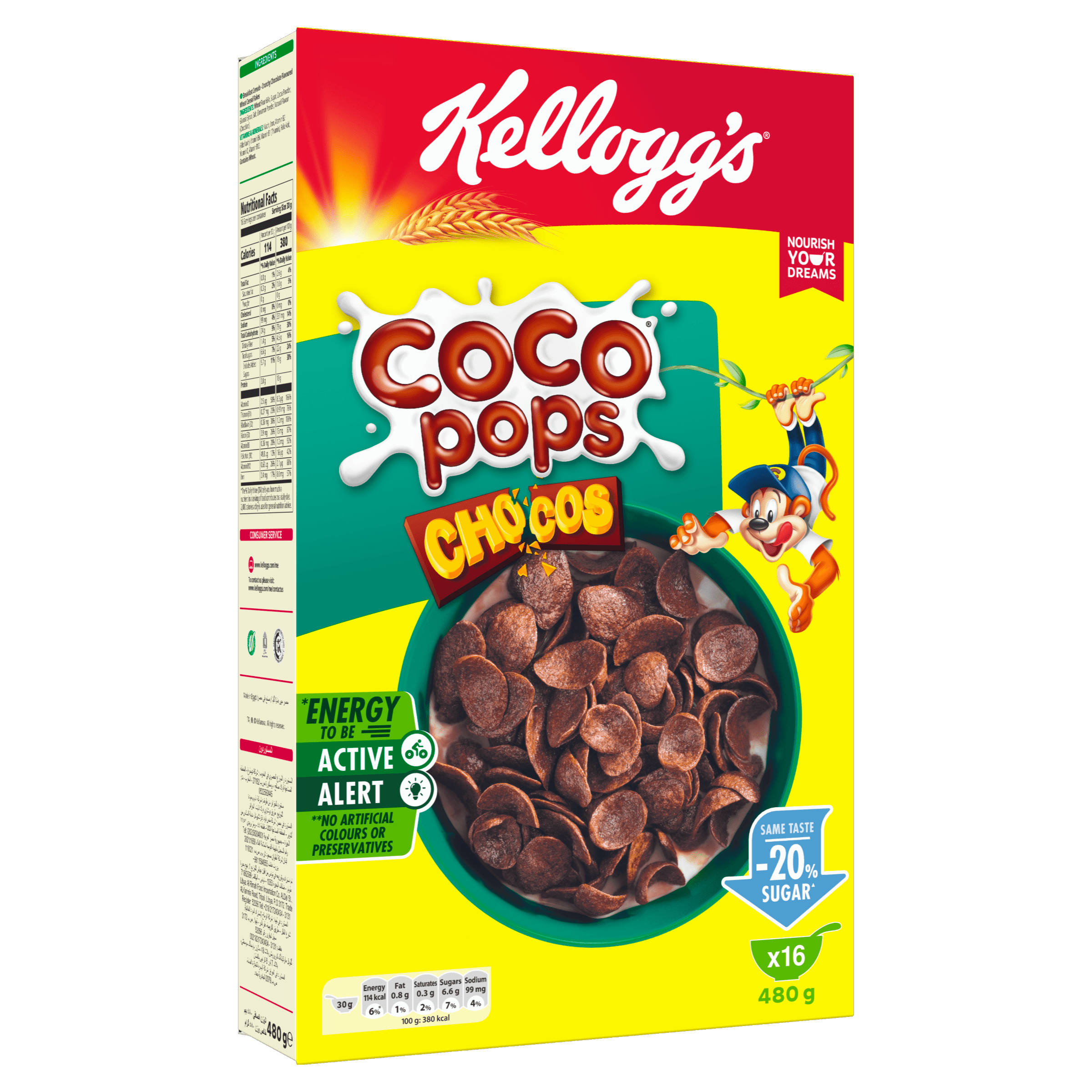 KELLOGGS COCO POPS CHOCOS CEREALS 480G