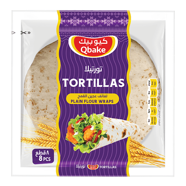 QBAKE TORTILLAS PLAIN 8PCS 320 GM