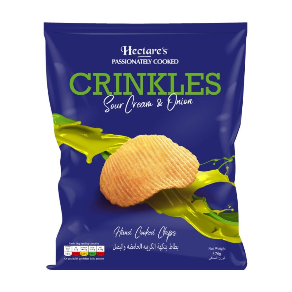 HECTARES CRINKLES S CRM&ONION CHIPS 70G