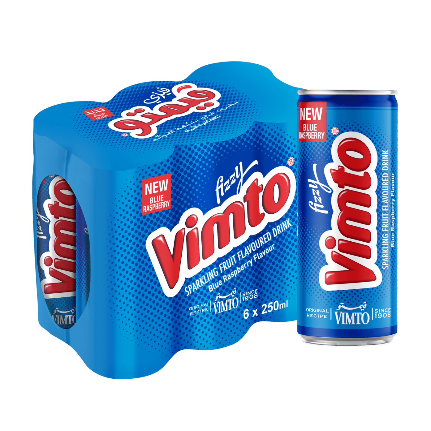 VIMTO CAN BLUE RASPBERRY 250MLX6