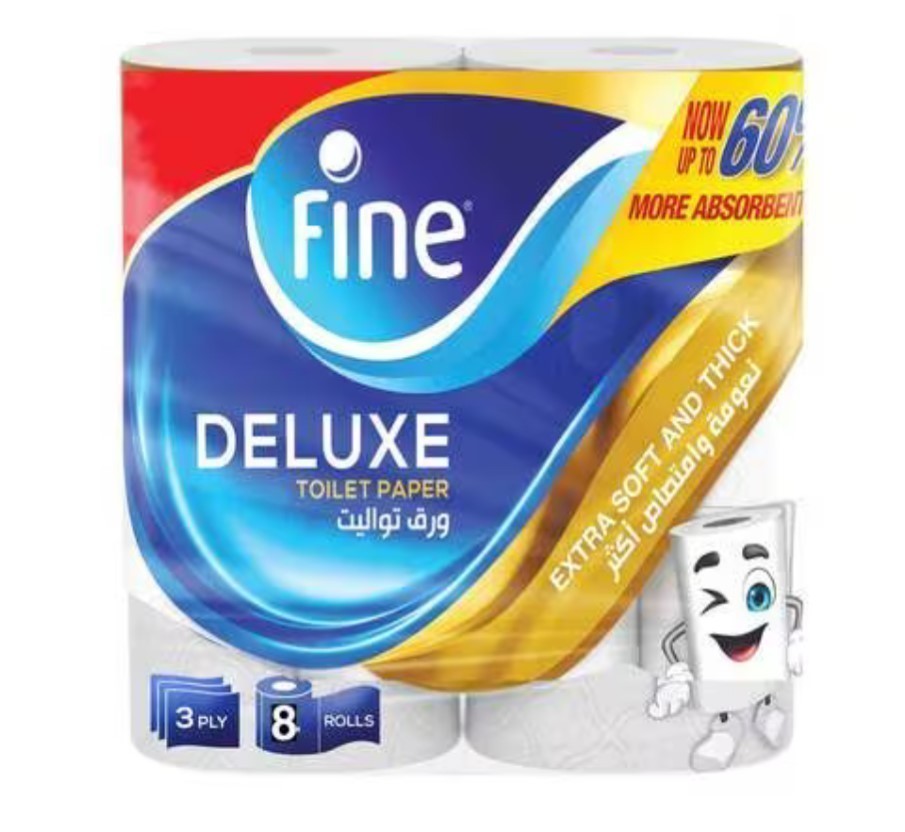Fine Deluxe Toilet Tissue 3Ply 140S 8Rolls