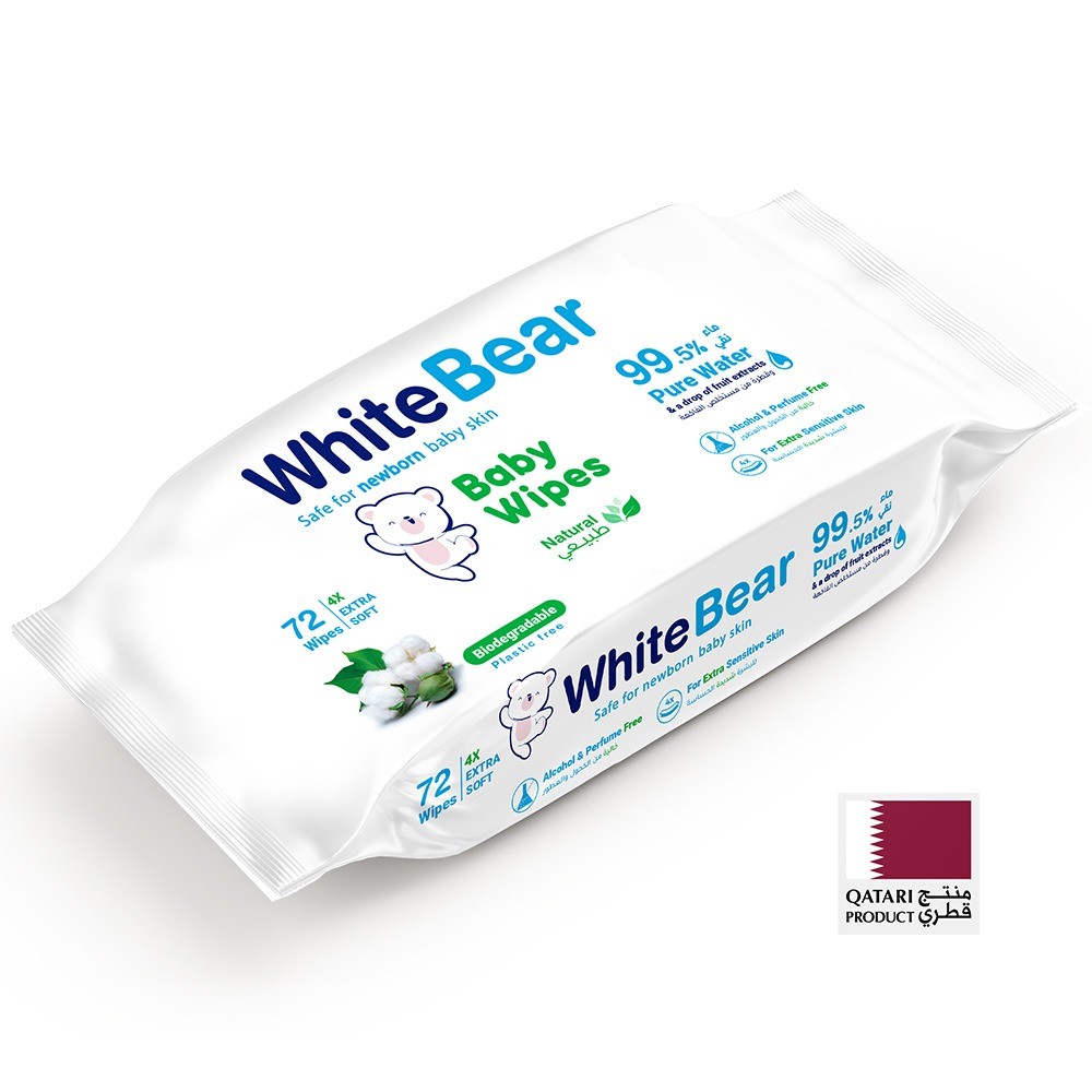 White Bear - Baby Wipes Sensitive Skin Fragrance-Free - 72 ...