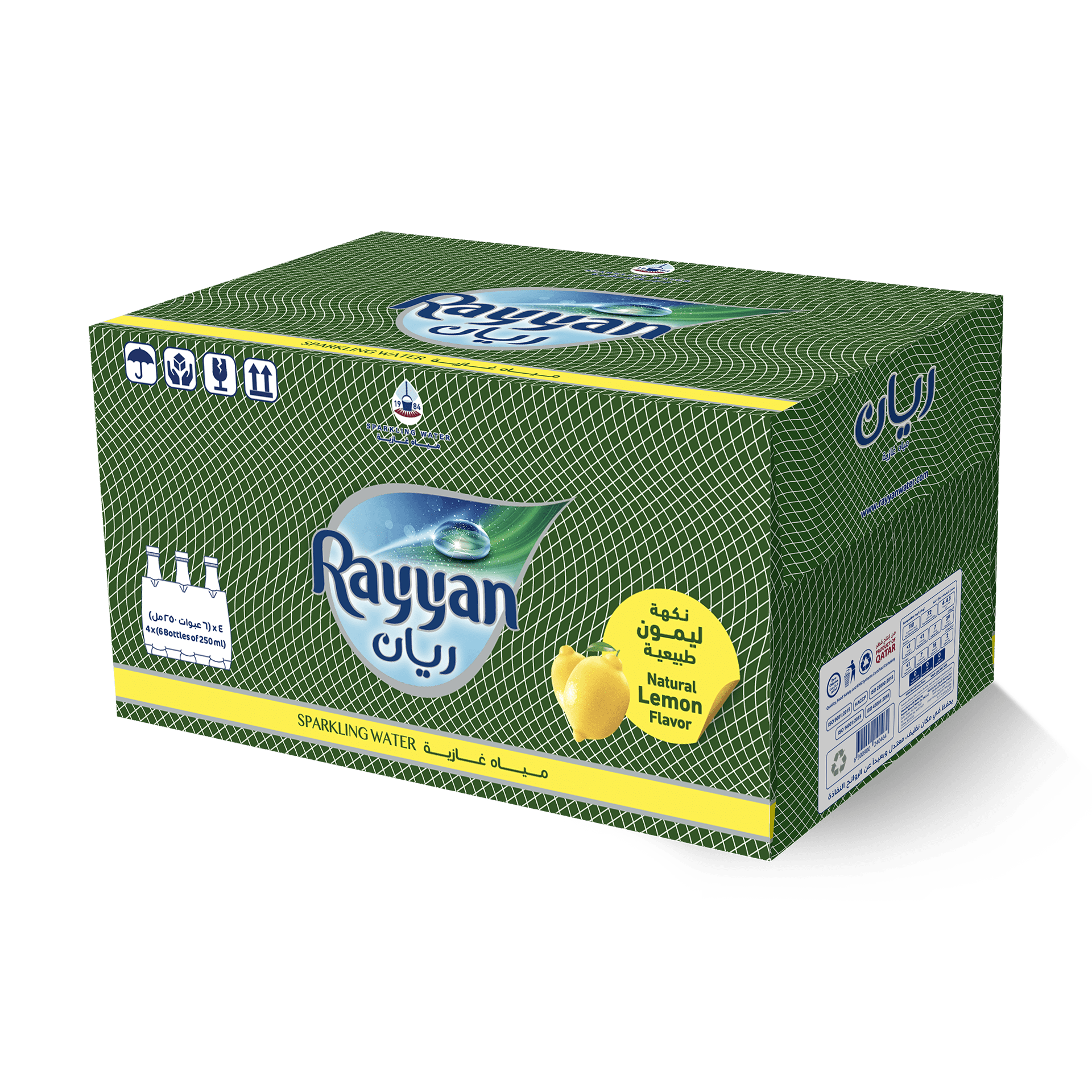 RAYYAN SPARKLING WATER LEMON 250MLX24