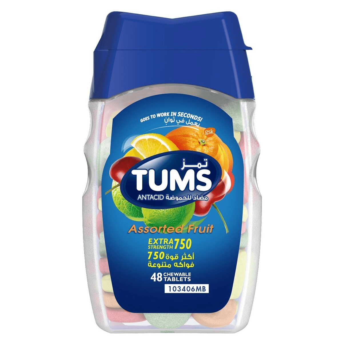 TUMS ASTD FRUITS ANTI ACID TABLET 48S