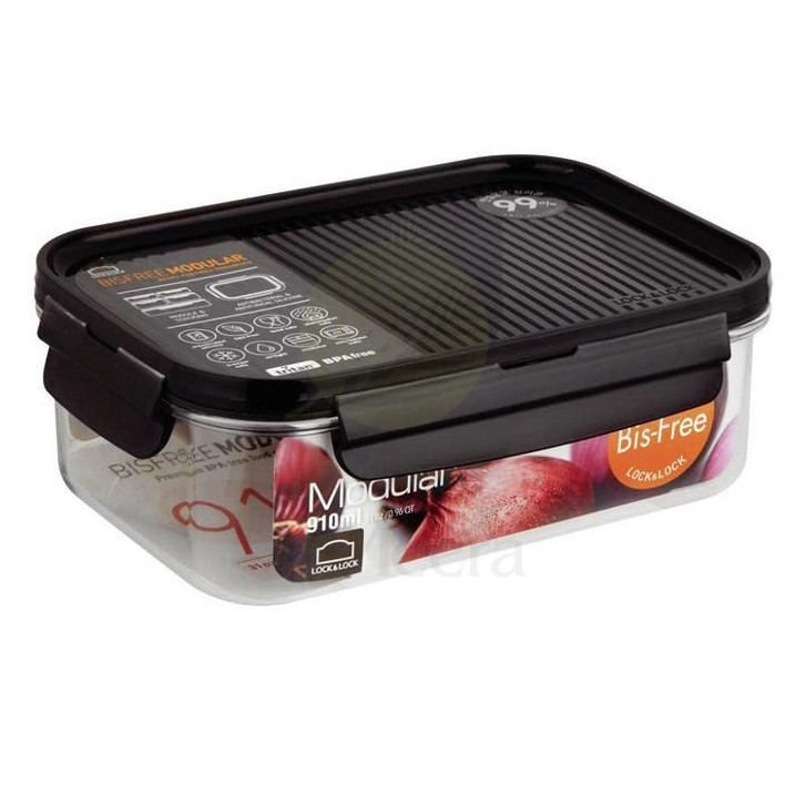 Lock & Lock Modular Bisfree Rectangular Container 910Ml Brn