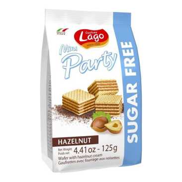 LAGO MINI PARTY WAFERS SGR FR HAZELNUT 125G